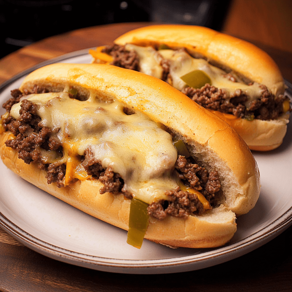 Ground Beef Philly Cheesesteaks - Quicker Bites