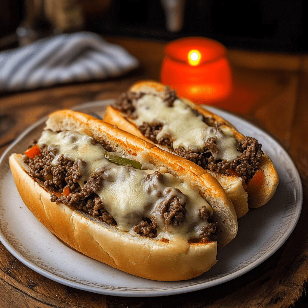 Ground Beef Philly Cheesesteaks - Quicker Bites