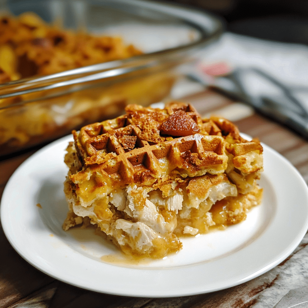 Chicken and Waffle Casserole - Quicker Bites