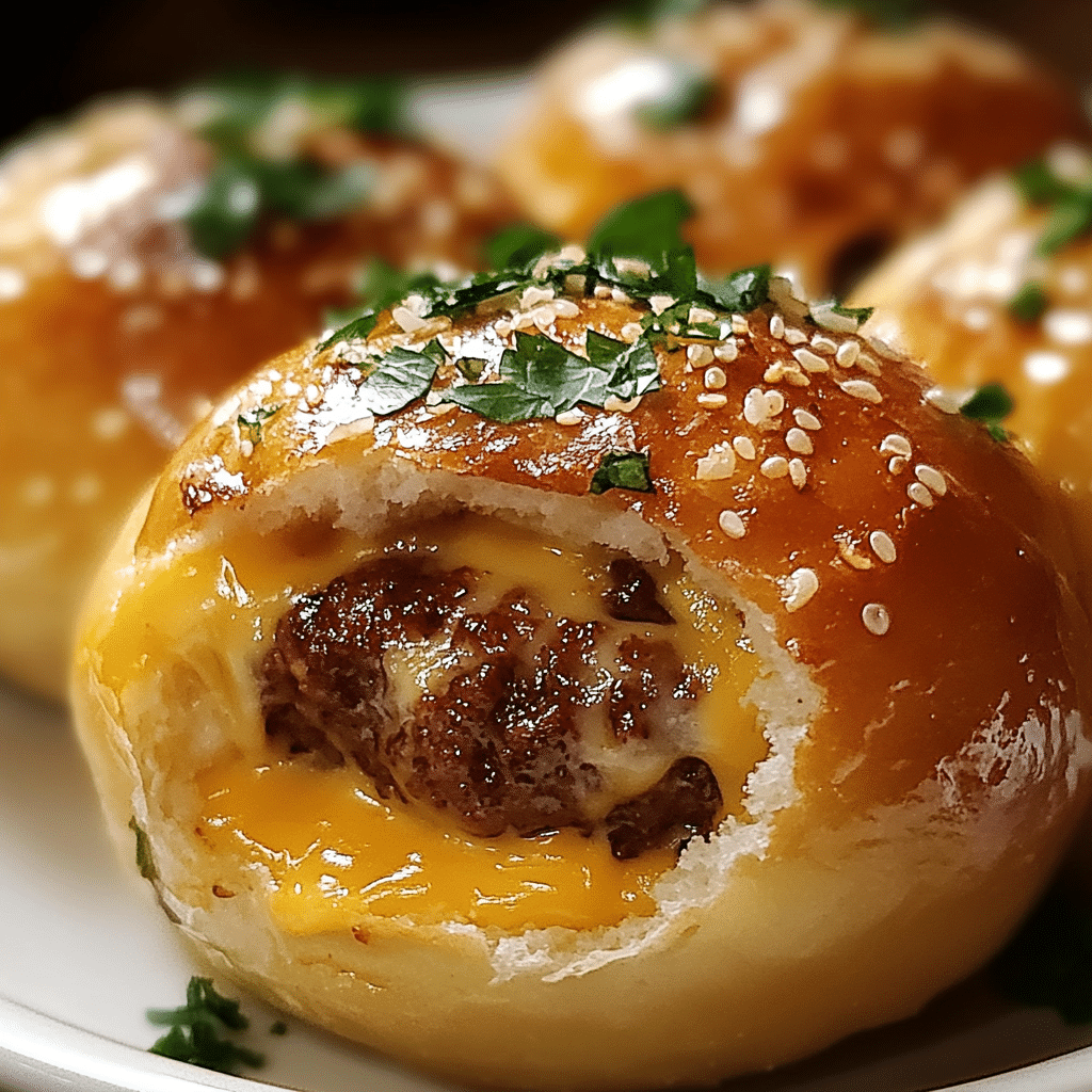 Garlic Parmesan Cheeseburger Bombs - Quicker Bites