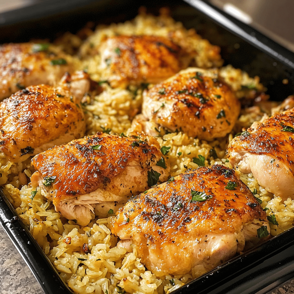 Oven Baked Chicken and Rice - Quicker Bites