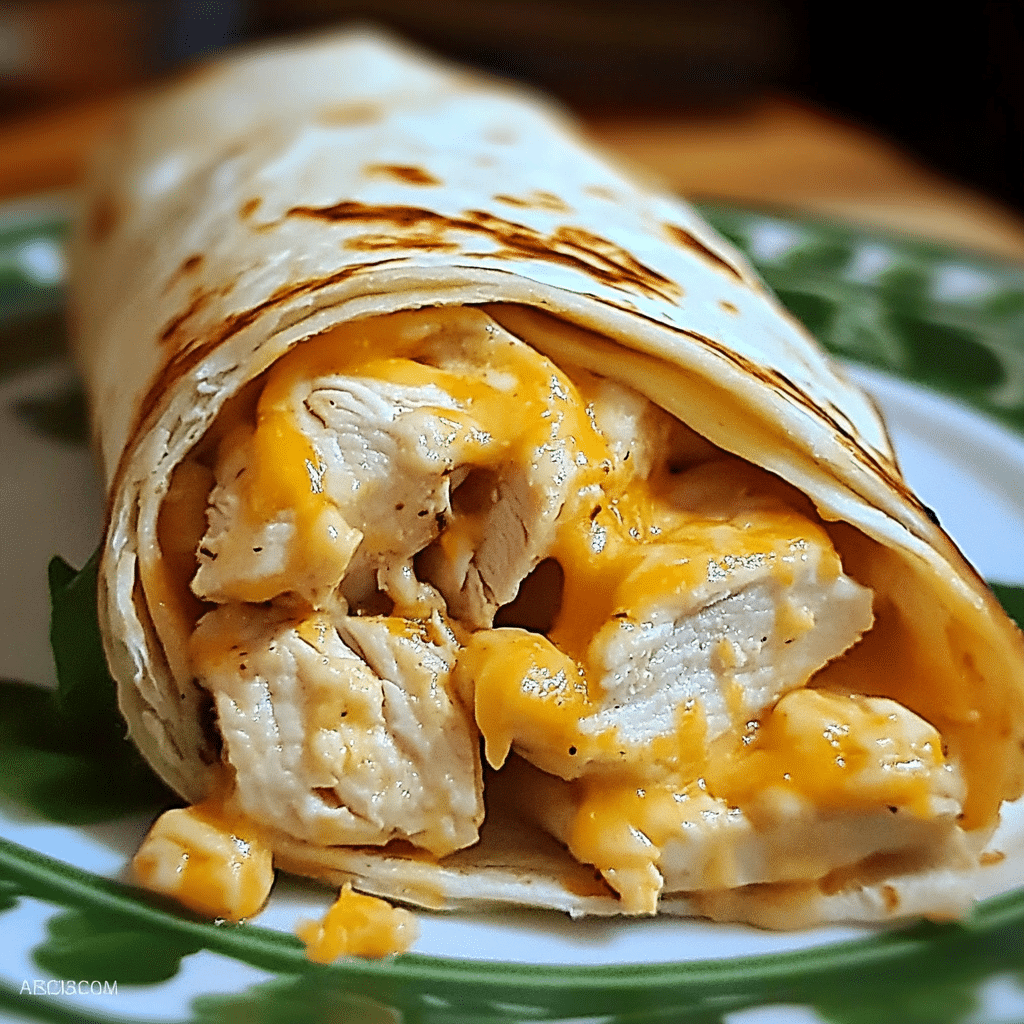 Quick Cheesy Chicken Wrap - Quicker Bites