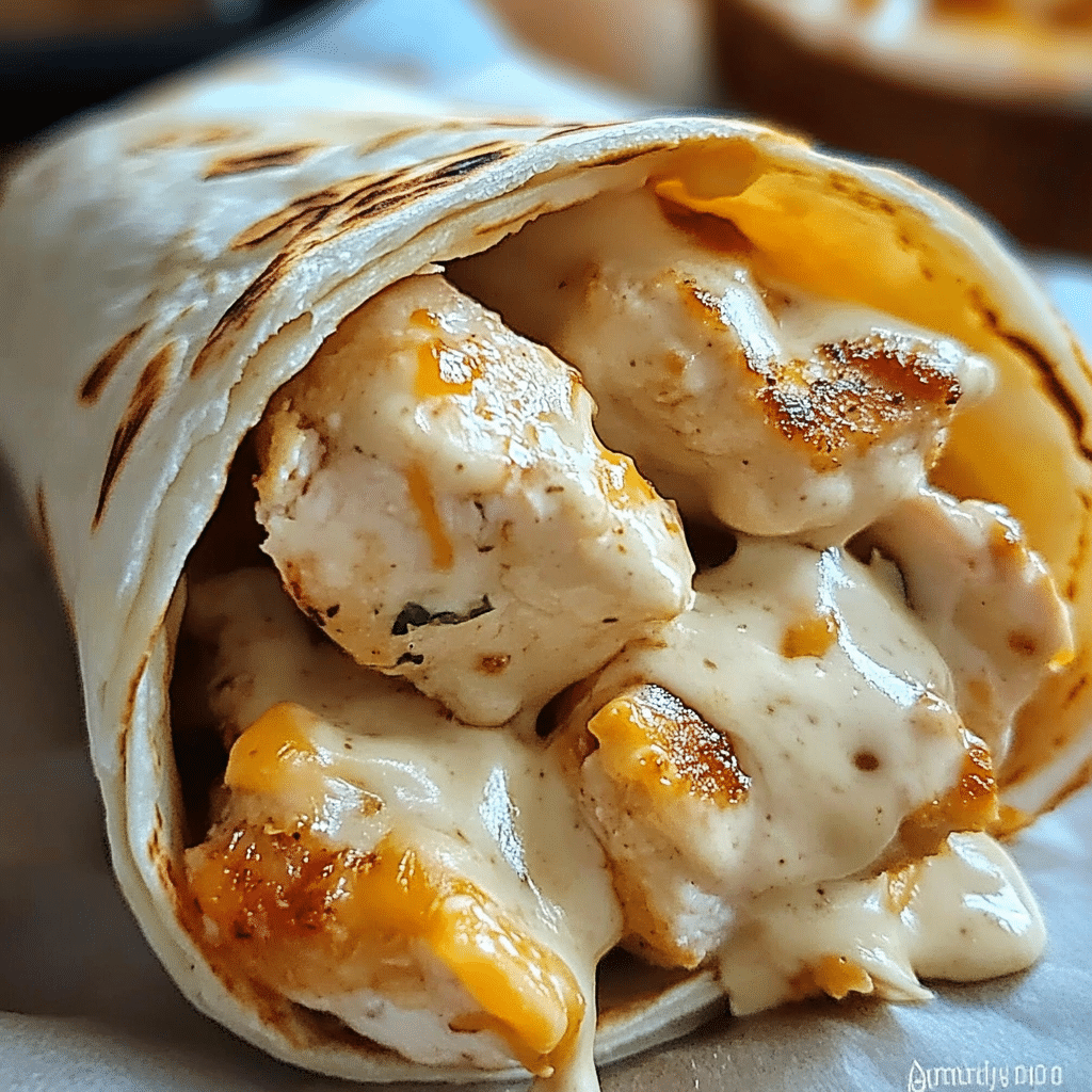 Quick Cheesy Chicken Wrap - Quicker Bites