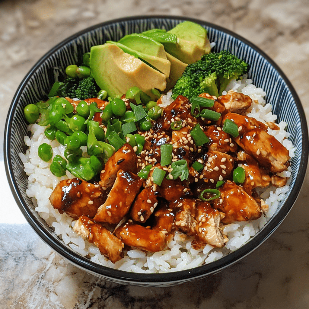 Sticky Chicken Rice Bowls - Quicker Bites