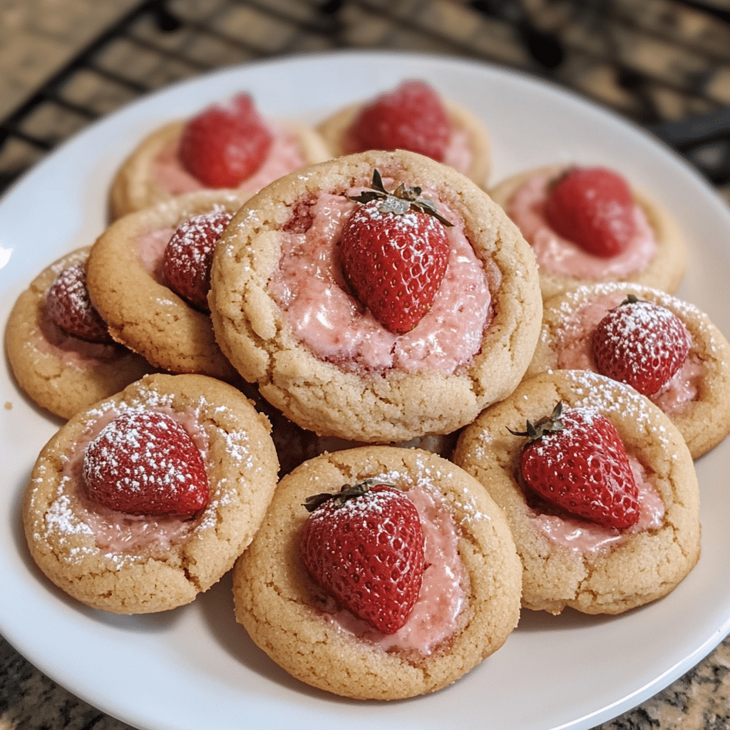 Strawberry Kiss Cookies - Quicker Bites