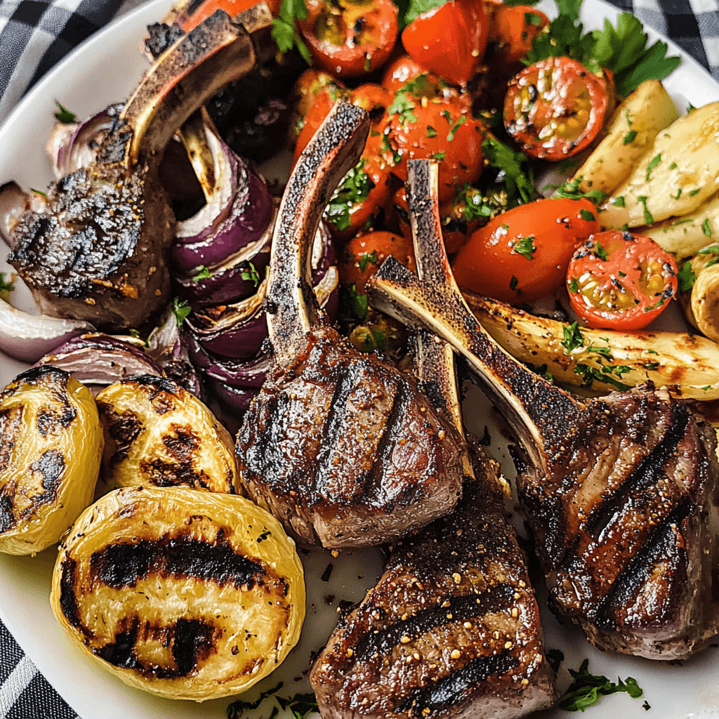 Grilled Lamb Chops with Seasonal Vegetables - Quicker Bites