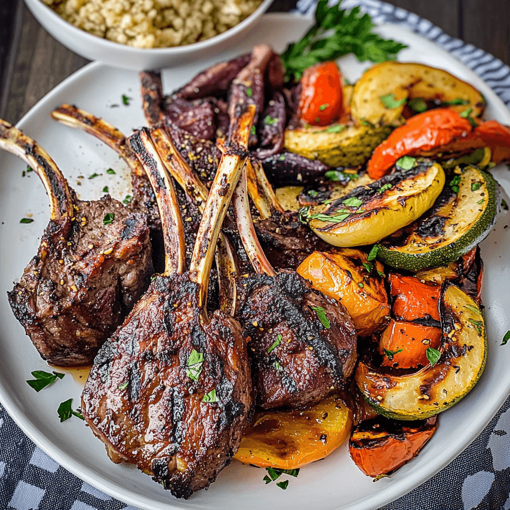 Grilled Lamb Chops with Seasonal Vegetables - Quicker Bites