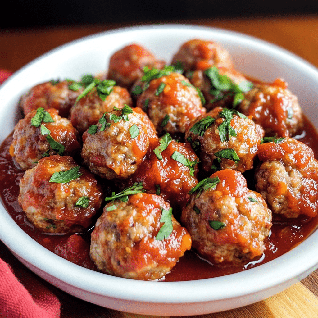 Mini Meatballs with Marinara Sauce - Quicker Bites