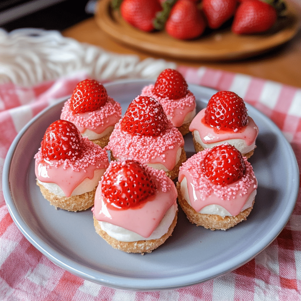 No-Bake Strawberry Cheesecake Bites - Quicker Bites