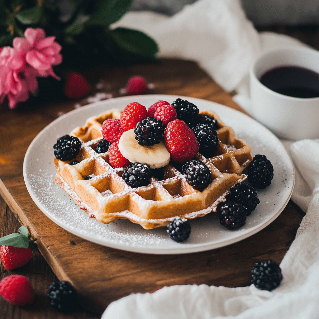 Earl Grey Waffles with Mixed Berries - Quicker Bites