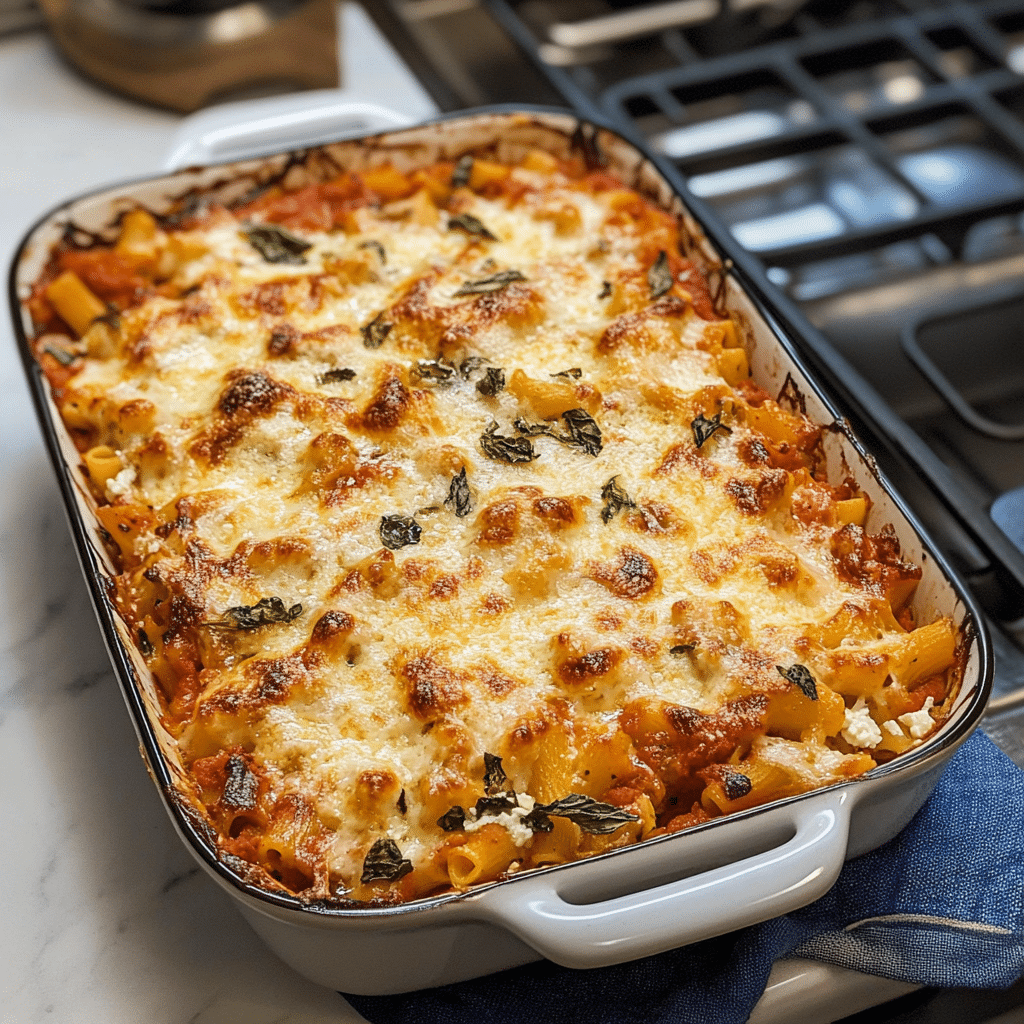 Meatless Baked Ziti with Ricotta & Mozzarella - Quicker Bites