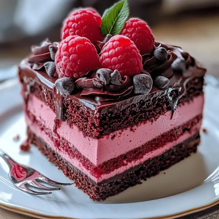Raspberry Chocolate Mousse Cake - Quicker Bites